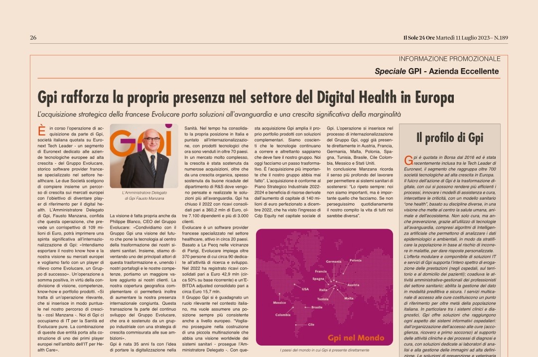 Gpi, advertorial on the Evolucare acquisition | GPI